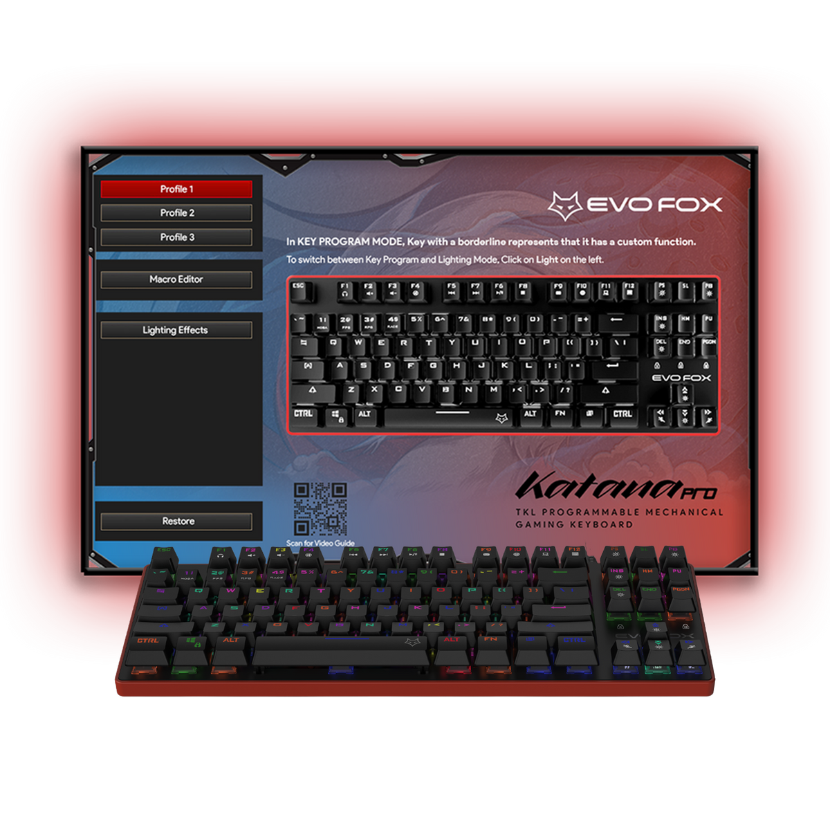 EvoFox Katana Pro TKL Mechanical Gaming Keyboard – Amkette
