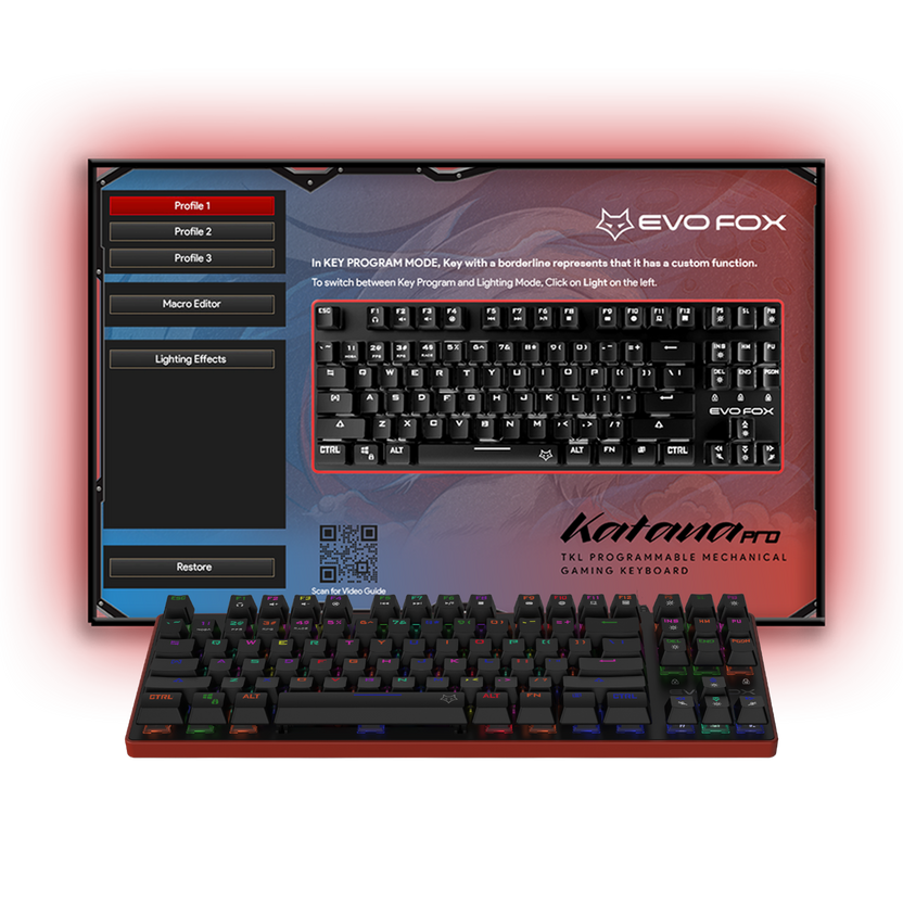 EvoFox Katana Pro TKL Mechanical Gaming Keyboard – Amkette