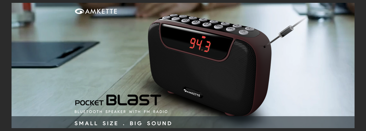 Pocket Blast FM Radio with Bluetooth – Amkette