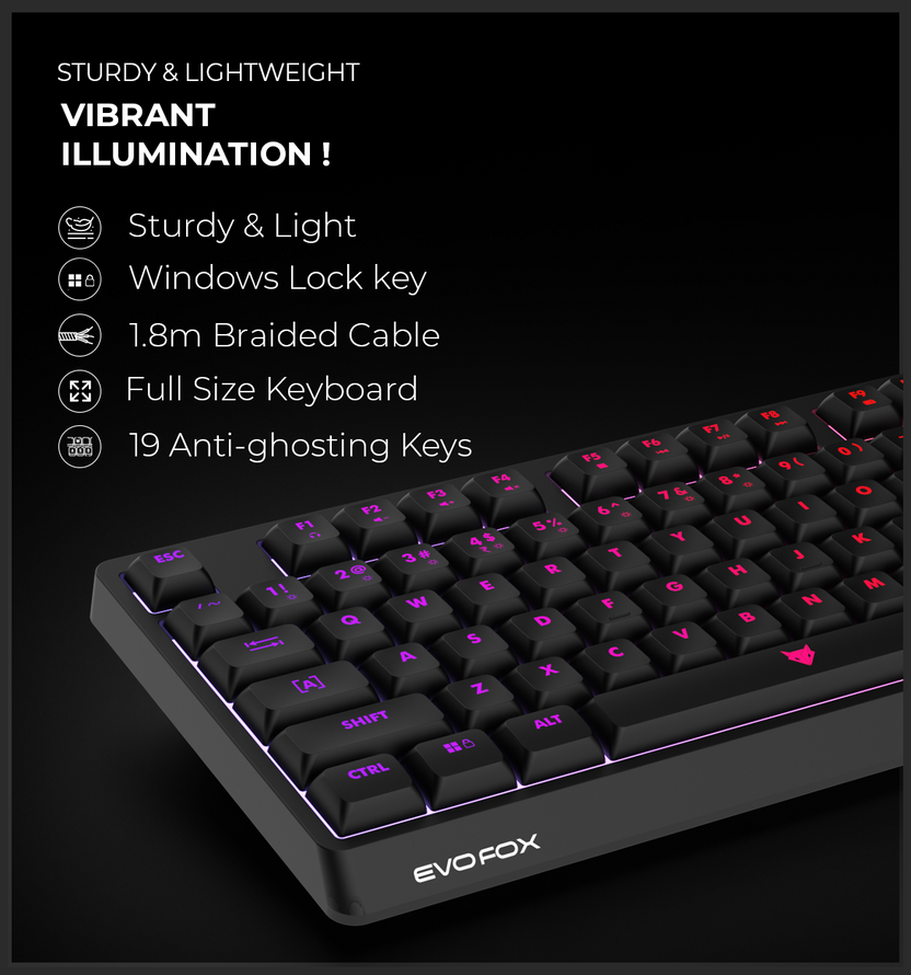EvoFox Deathray RGB Gaming Keyboard – Amkette