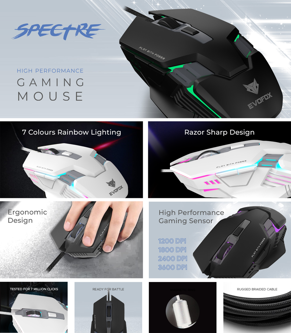 EvoFox Spectre USB Wired Gaming Mouse – Amkette