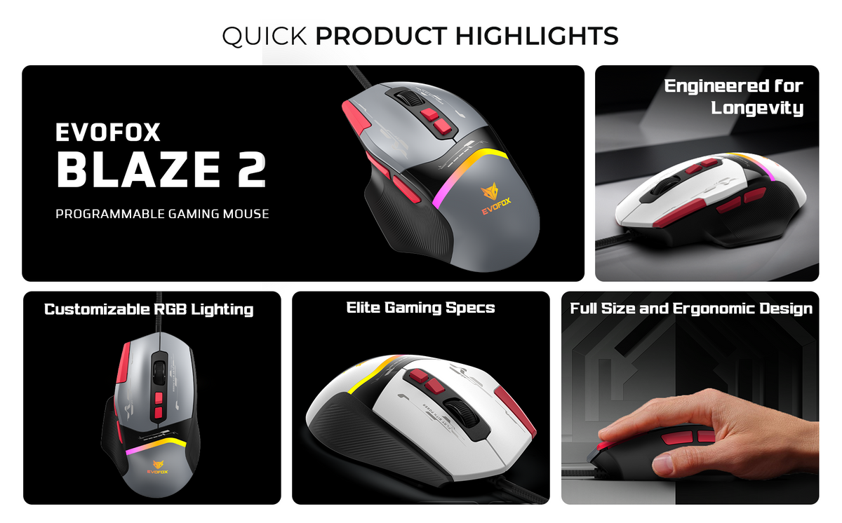 EvoFox Blaze 2 Programmable Gaming Mouse – Amkette