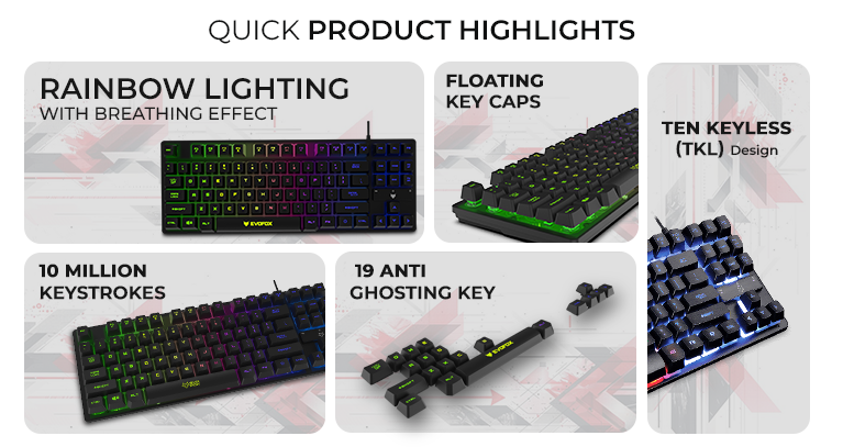 EvoFox Fireblade TKL Gaming Keyboard – Amkette