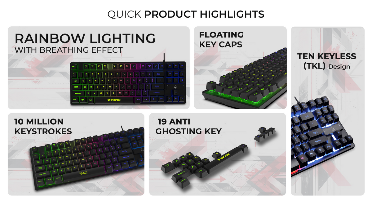 EvoFox Fireblade TKL Gaming Keyboard – Amkette