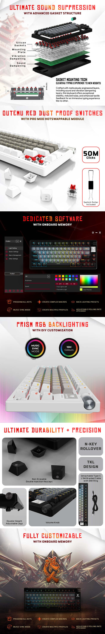 EvoFox Ronin TKL Wired Mechanical Keyboard – Amkette