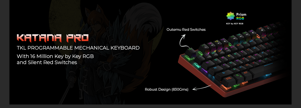EvoFox Katana Pro TKL Mechanical Gaming Keyboard – Amkette