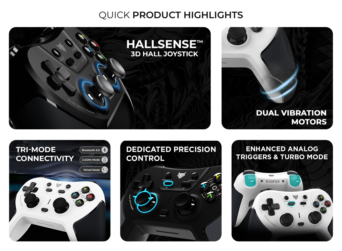 EvoFox One S 3 Mode Wireless Gamepad – Amkette