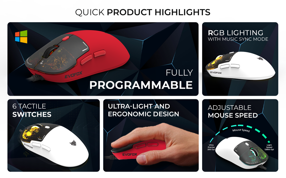 EvoFox Phantom Air Wired Gaming Mouse – Amkette