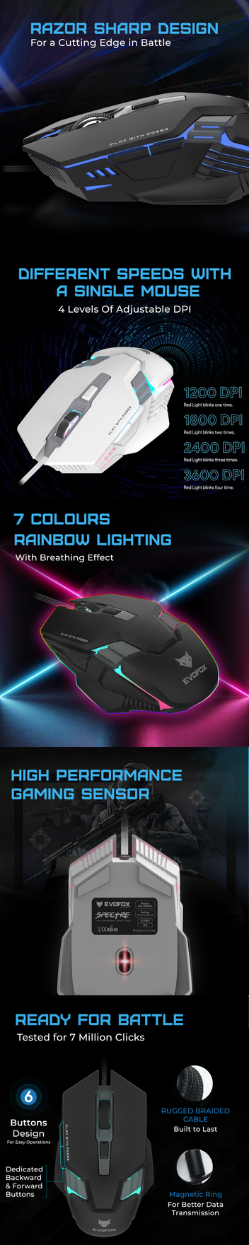 EvoFox Spectre USB Wired Gaming Mouse – Amkette