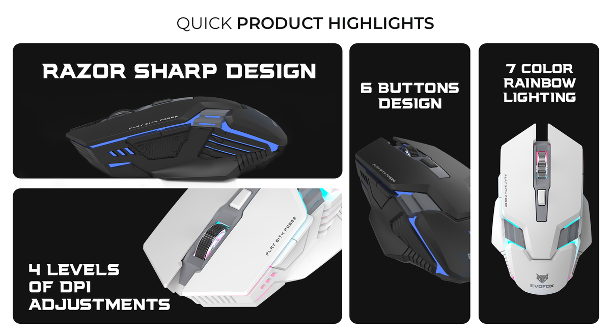 EvoFox Spectre USB Wired Gaming Mouse – Amkette
