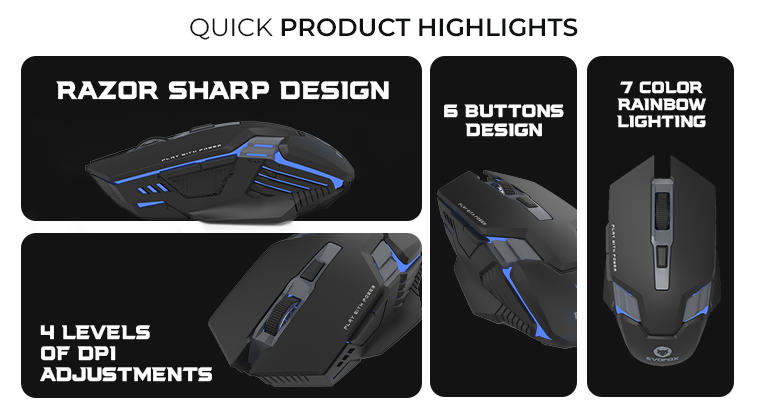 EvoFox Spectre USB Wired Gaming Mouse – Amkette