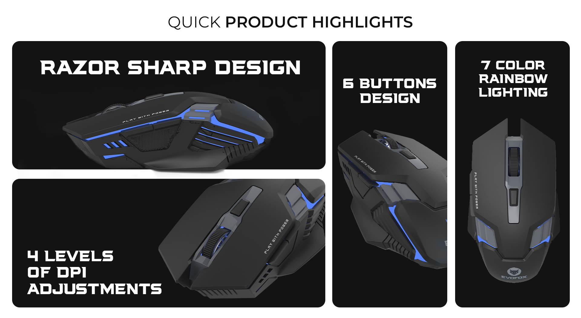 EvoFox Spectre USB Wired Gaming Mouse – Amkette