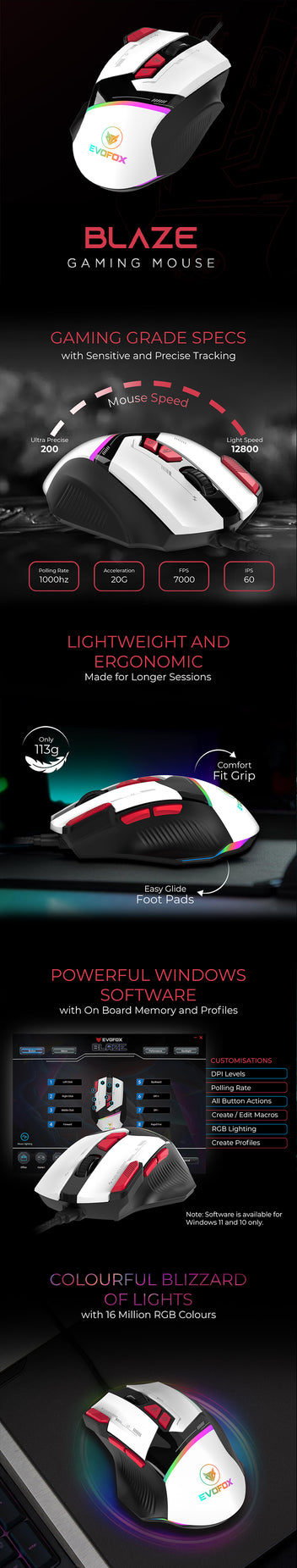 EvoFox Blaze Programmable Gaming Mouse – Amkette