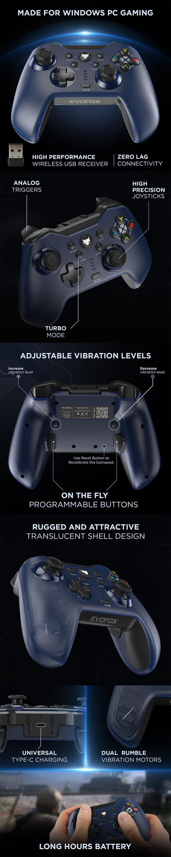 EvoFox Elite X Wireless Gamepad for PC – Amkette