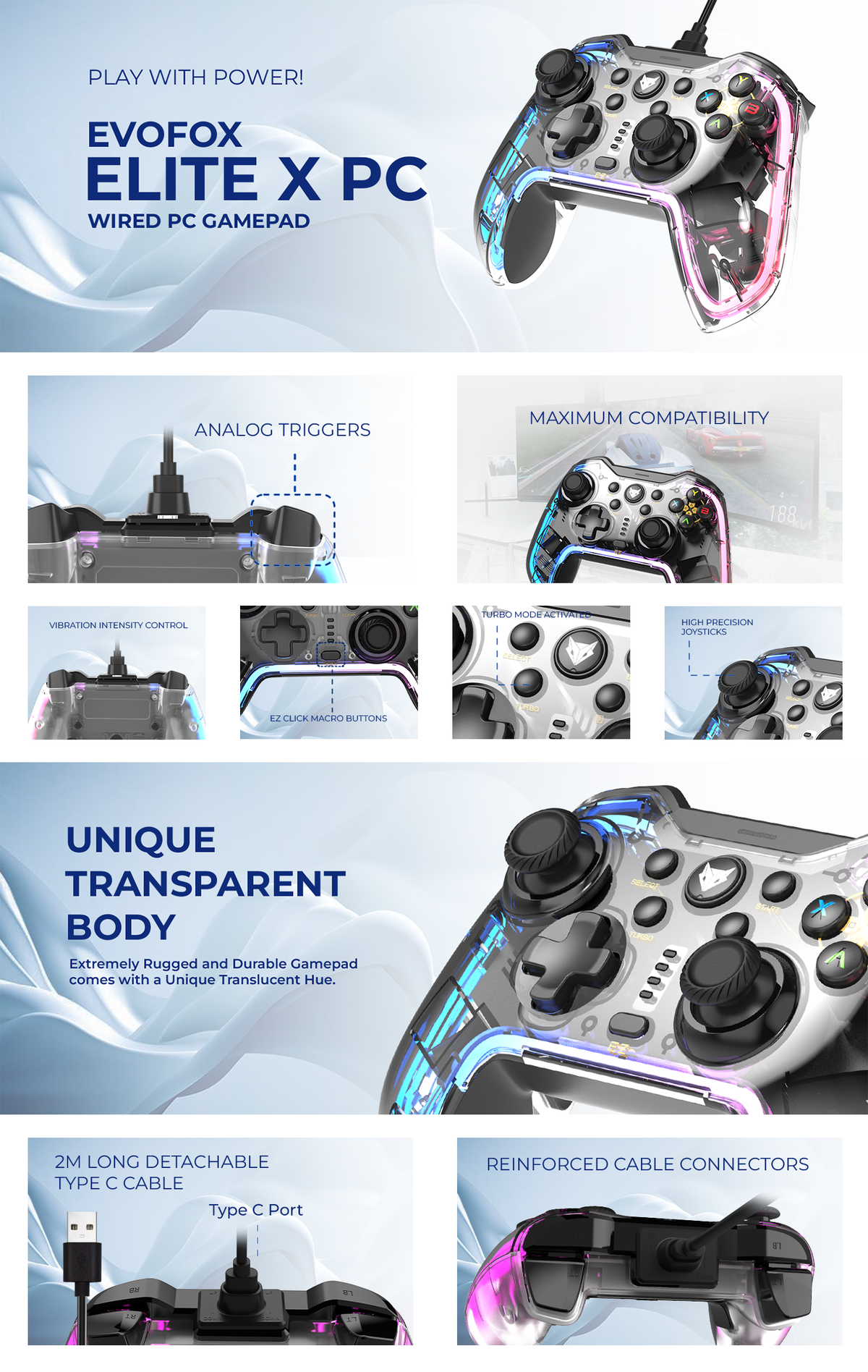 EvoFox Elite X RGB Wired Gamepad for PC – Amkette