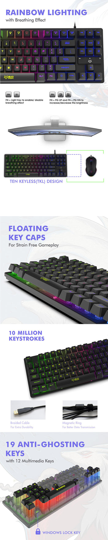 EvoFox Fireblade TKL Gaming Keyboard – Amkette