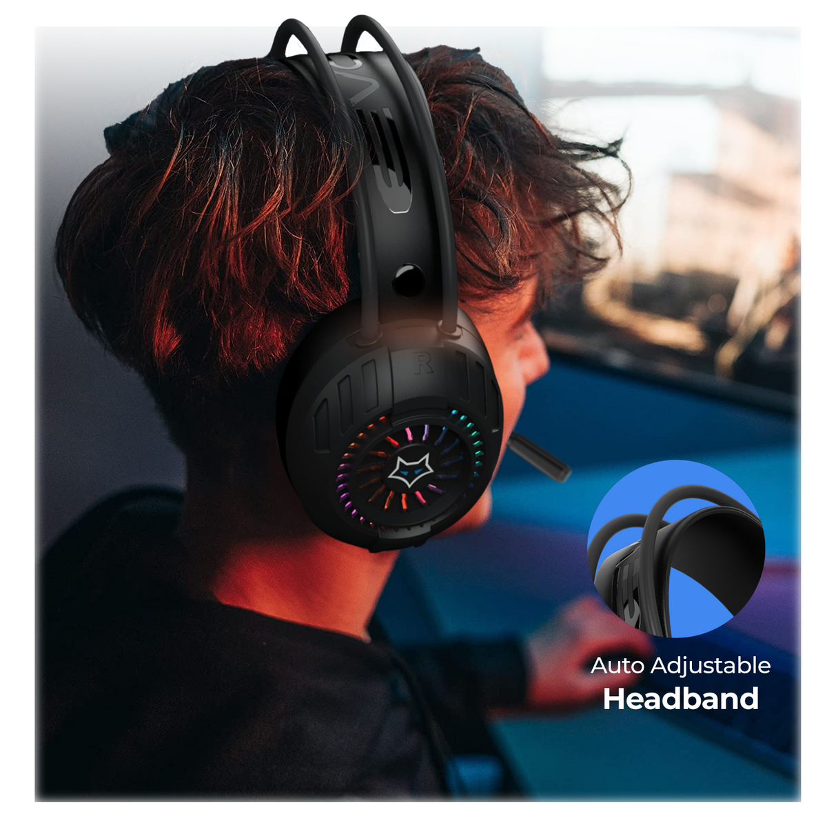 EvoFox Aurora USB Gaming Wired Over Ear Headphones – Amkette