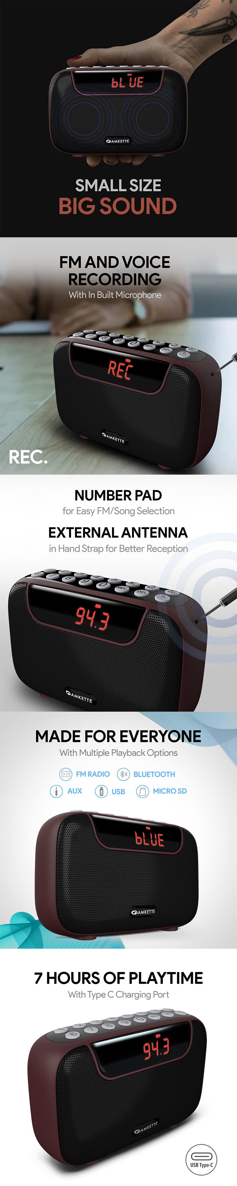 Pocket Blast Bluetooth With FM – Amkette